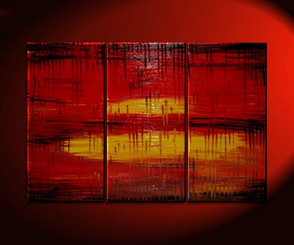 Big Abstract Textured Painting Red Red Brown Orange Fall Colors ...